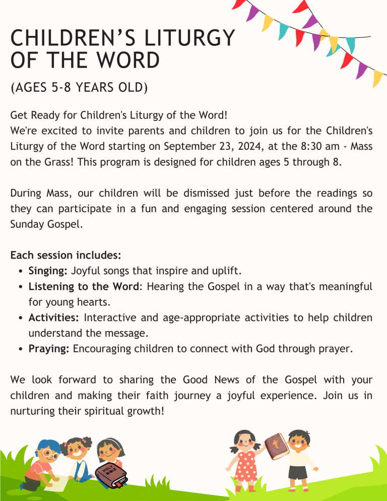 Children’s Liturgy of The Word – St Joseph Catholic Church